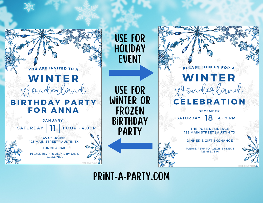 WINTER WONDERLAND PARTY INVITATION - Editable Holiday Invitation Templ ...
