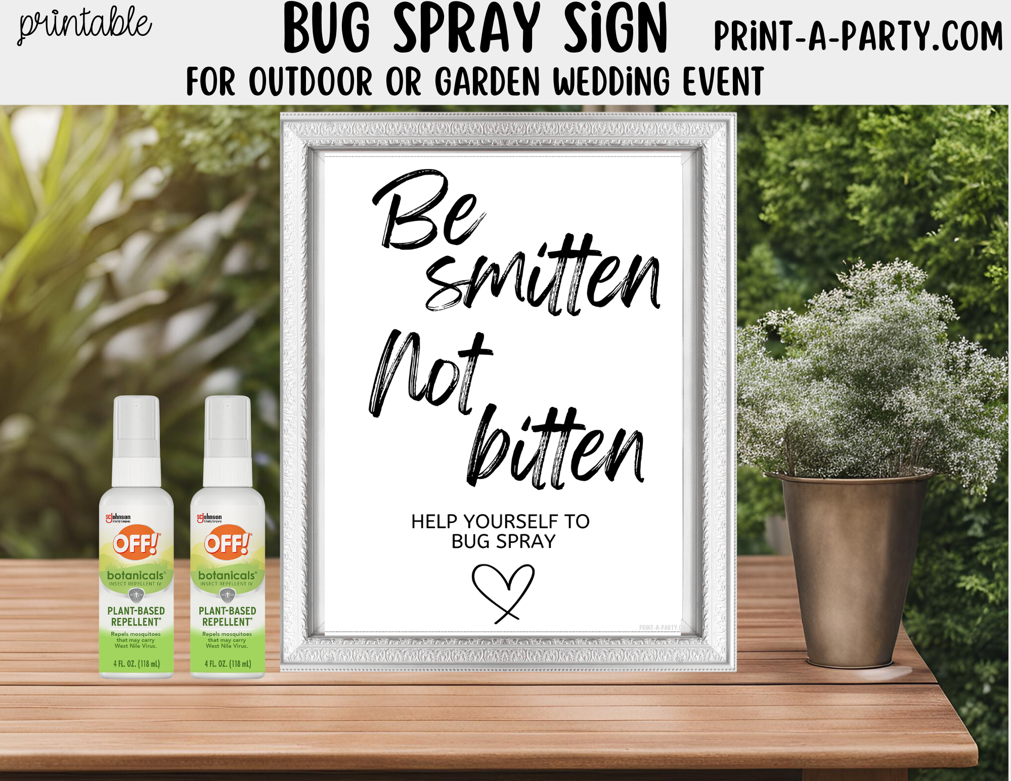 Printable Outdoor Wedding Bug Spray Sign (8x10) - Instant PDF Download ...