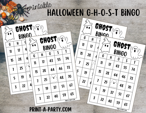 BINGO: Halloween Ghost Bingo Game Printable – Fun G-H-O-S-T Version fo ...