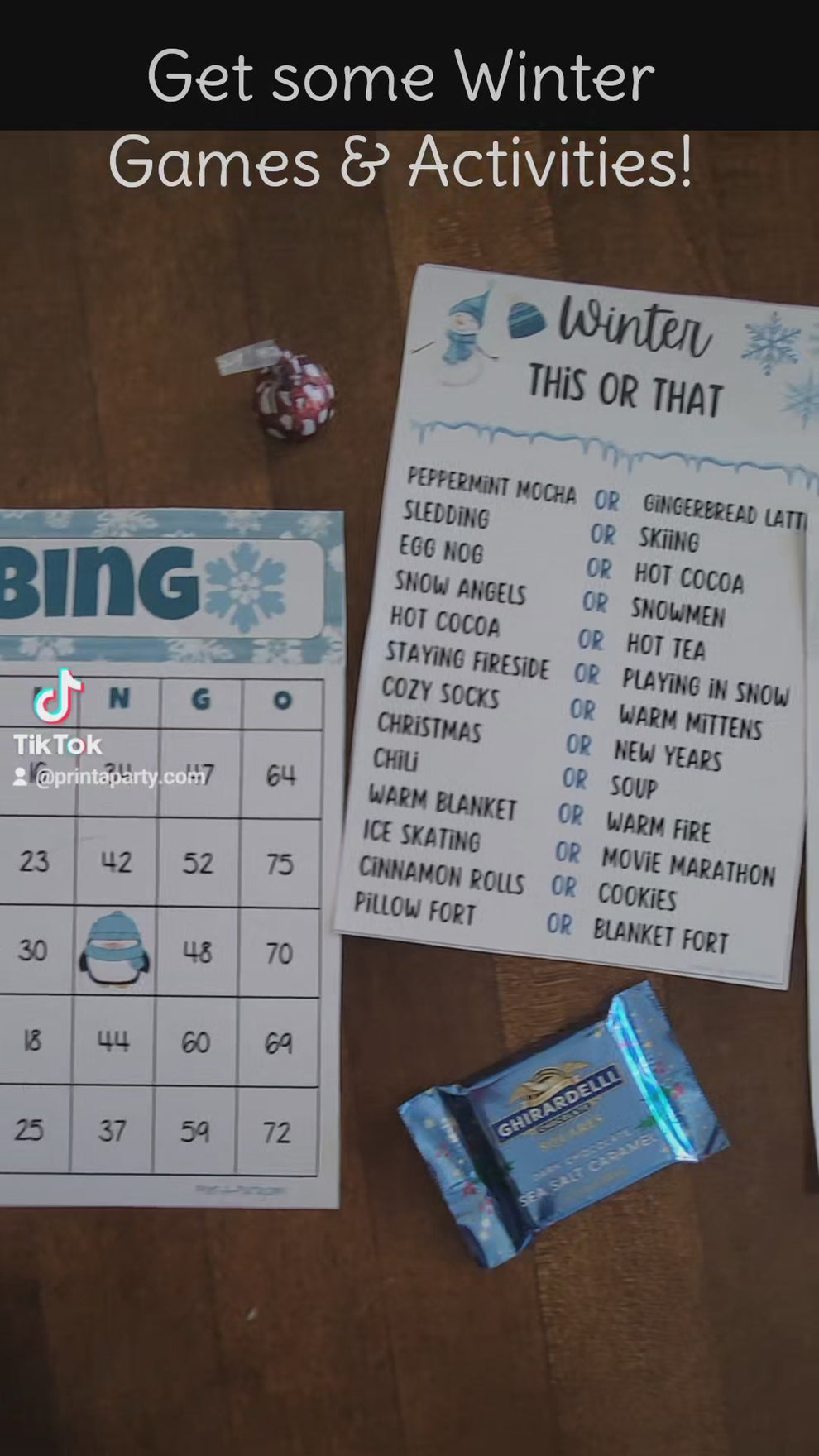Printable Winter Bingo Cards + Call Sheets | Winter Game for kids or ...