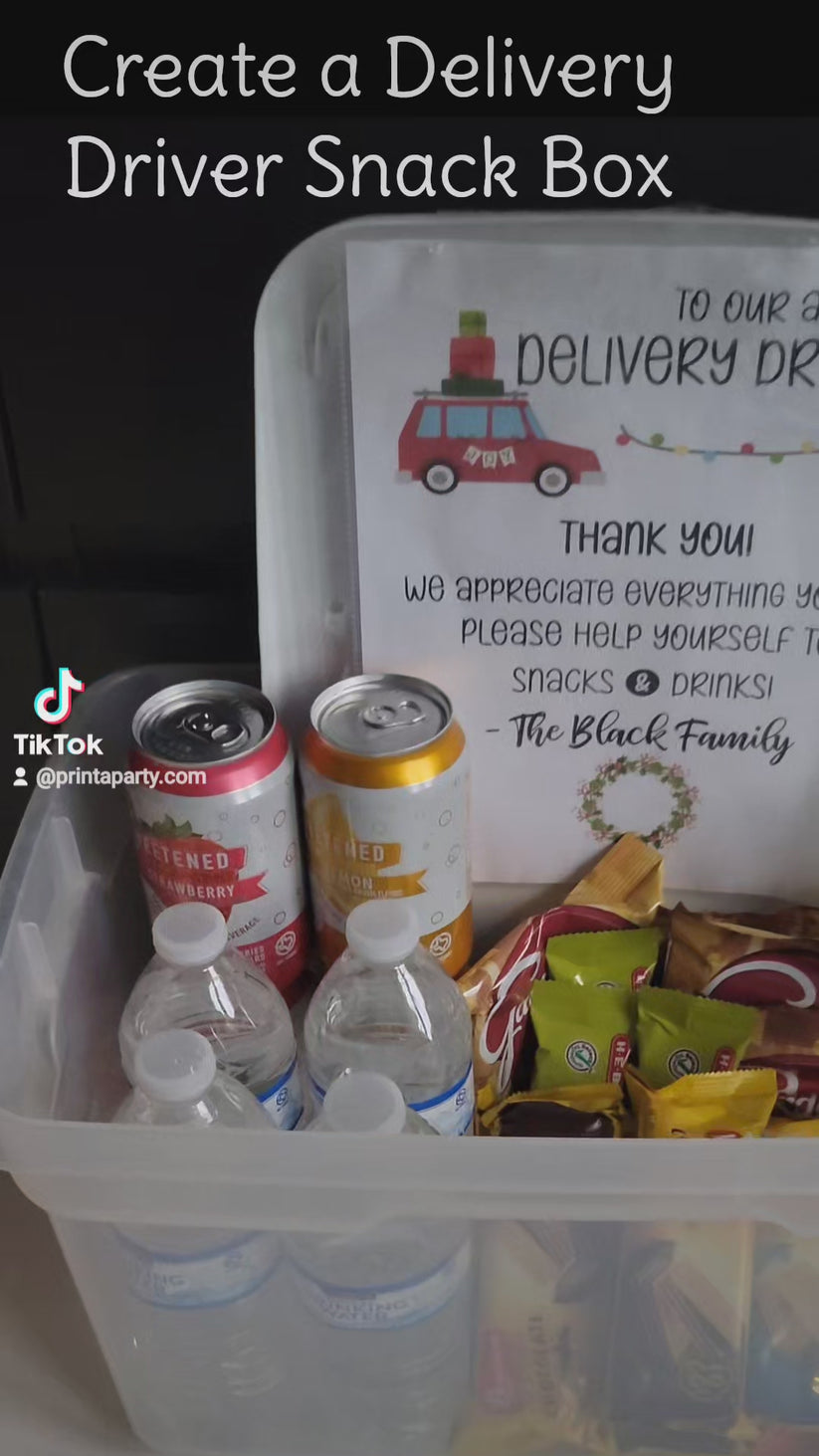 Delivery Driver Holiday Thank You Sign Printable – Snack Station Sign ...