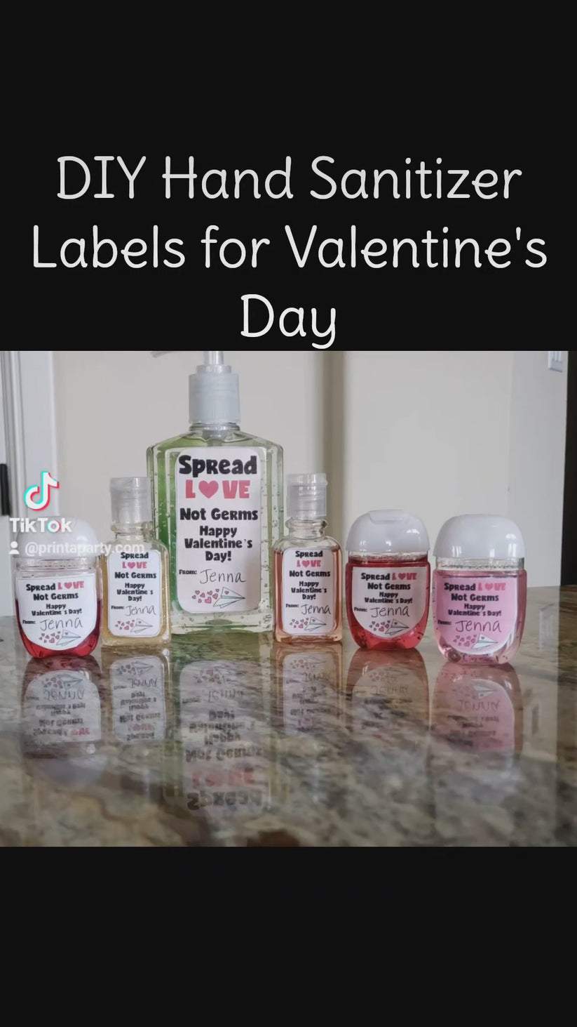 DIY Valentines | HAND SANITIZER LABELS | Printable or Editable | Valen ...