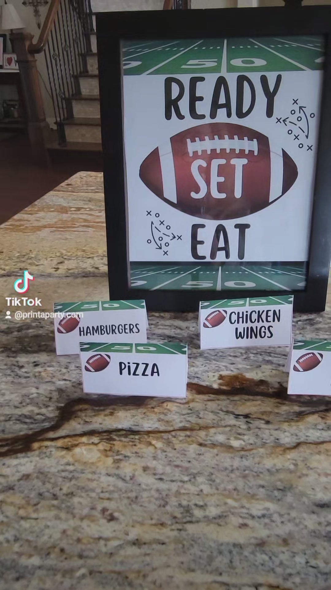 FOOTBALL PARTY FOOD Buffet Printable - Sign and food labels - perfect ...