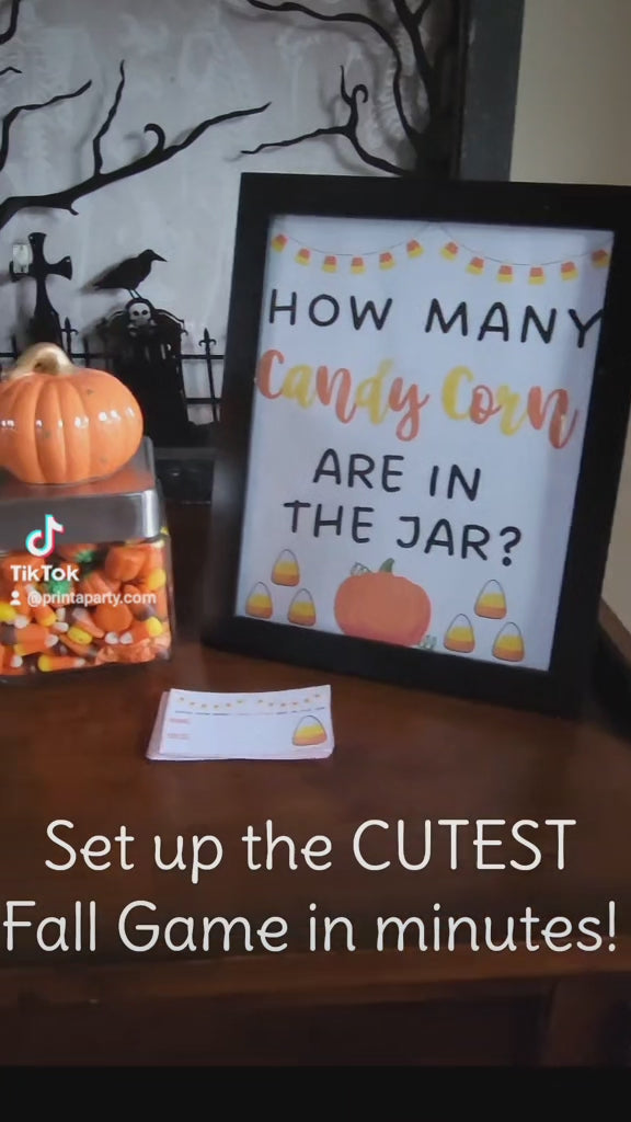 Candy Jar Guessing Game - FALL CANDY CORN - Printable Fall and Hallowe ...