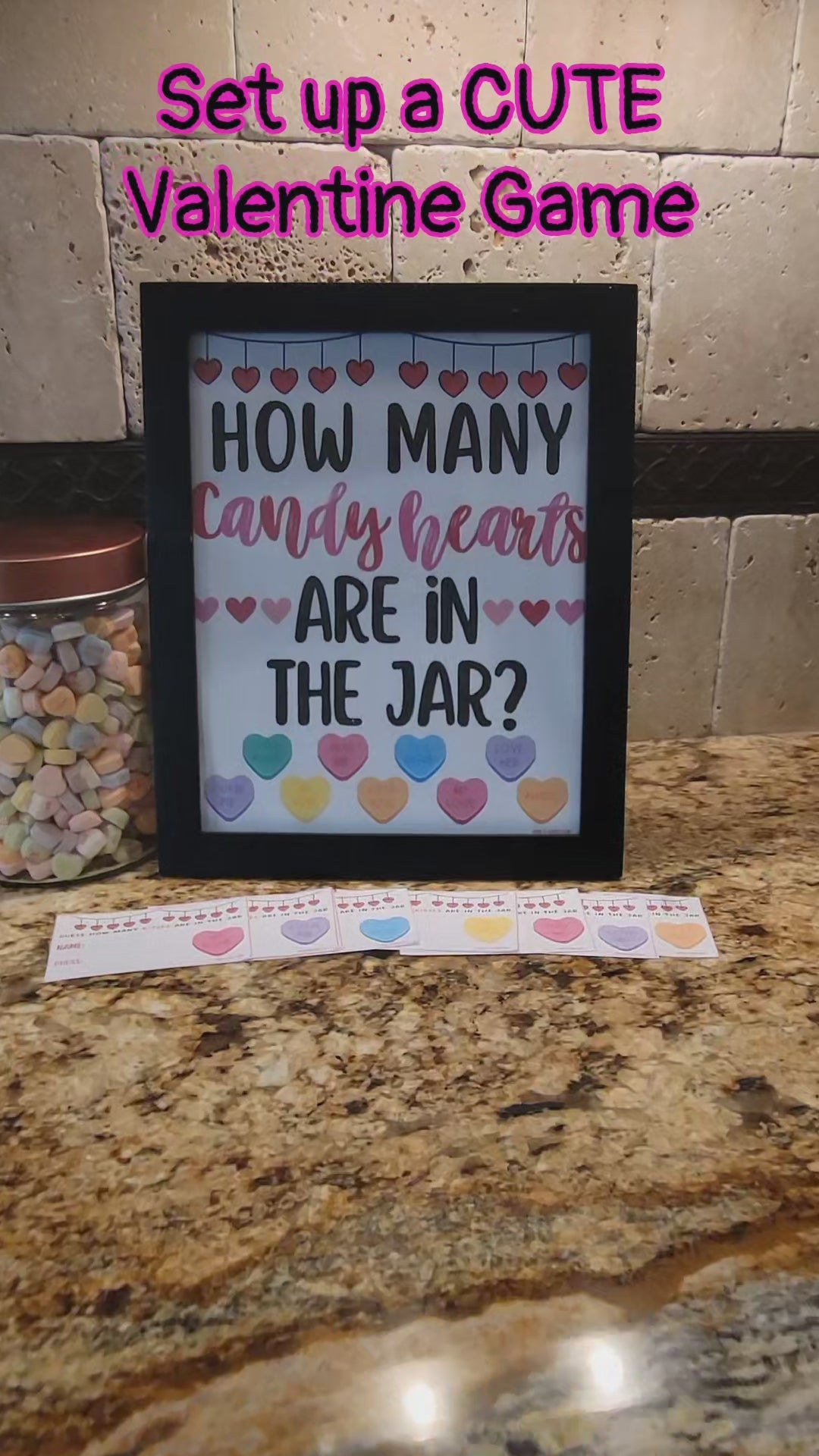 Candy Jar Guessing Game - VALENTINE'S DAY Conversation Hearts - Printa ...
