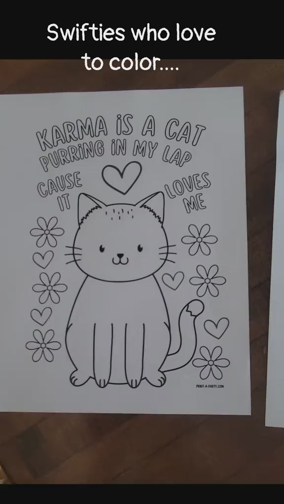 Swiftie Party Coloring Pages | Taylor Lyrics Coloring Pages | Eras Tou ...