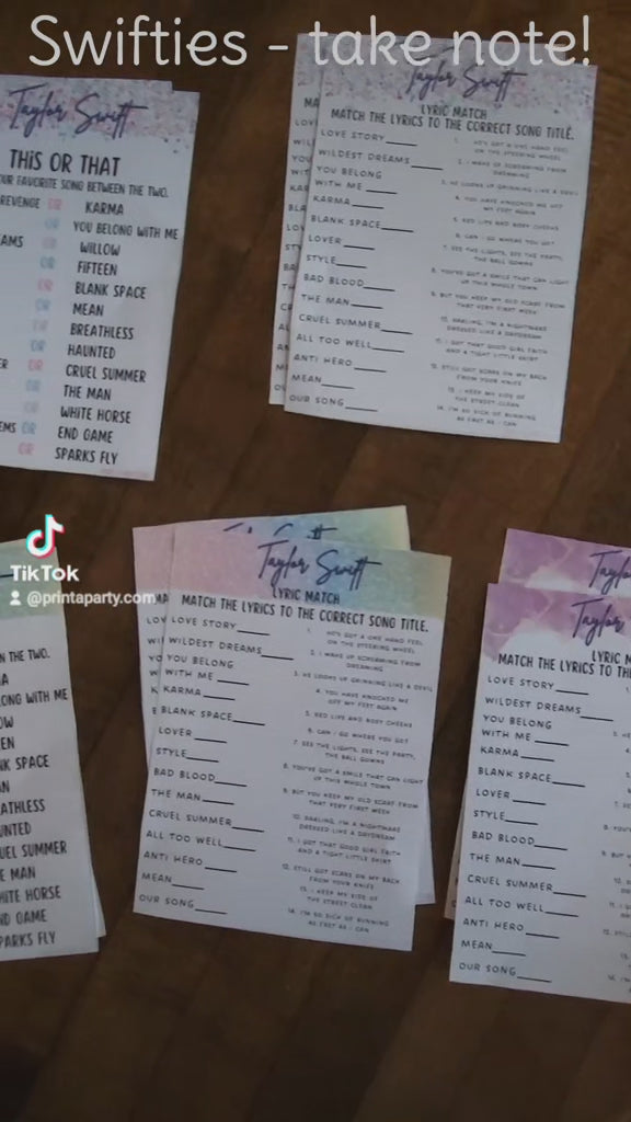 Printable Taylor Swift Scavenger Hunt Game - Perfect for Swiftie ...