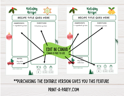 DIY Cookbook | CHRISTMAS Recipe Collection | PRINTABLE OR EDITABLE | P ...