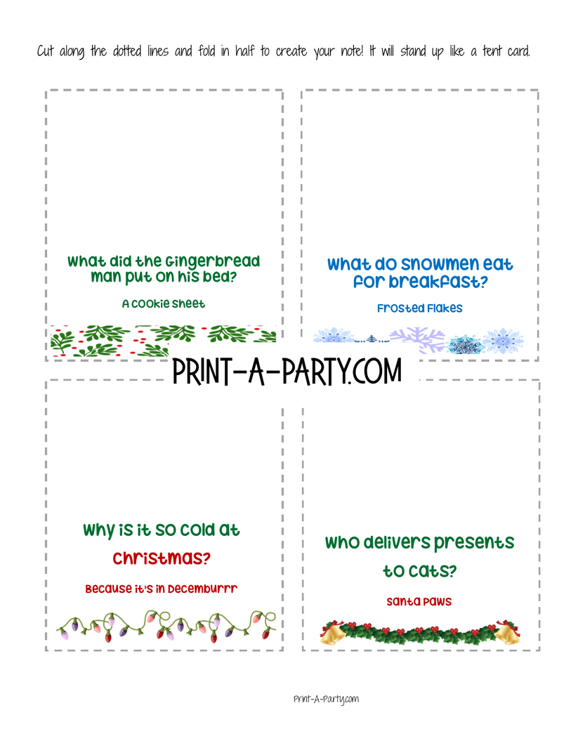 ELF NOTE CARDS - Printable Elf Notes - 32 Tent Cards from Your Christm ...