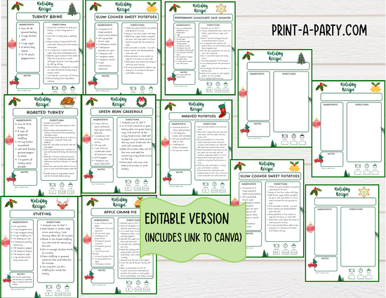 DIY Cookbook | CHRISTMAS Recipe Collection | PRINTABLE OR EDITABLE | P ...