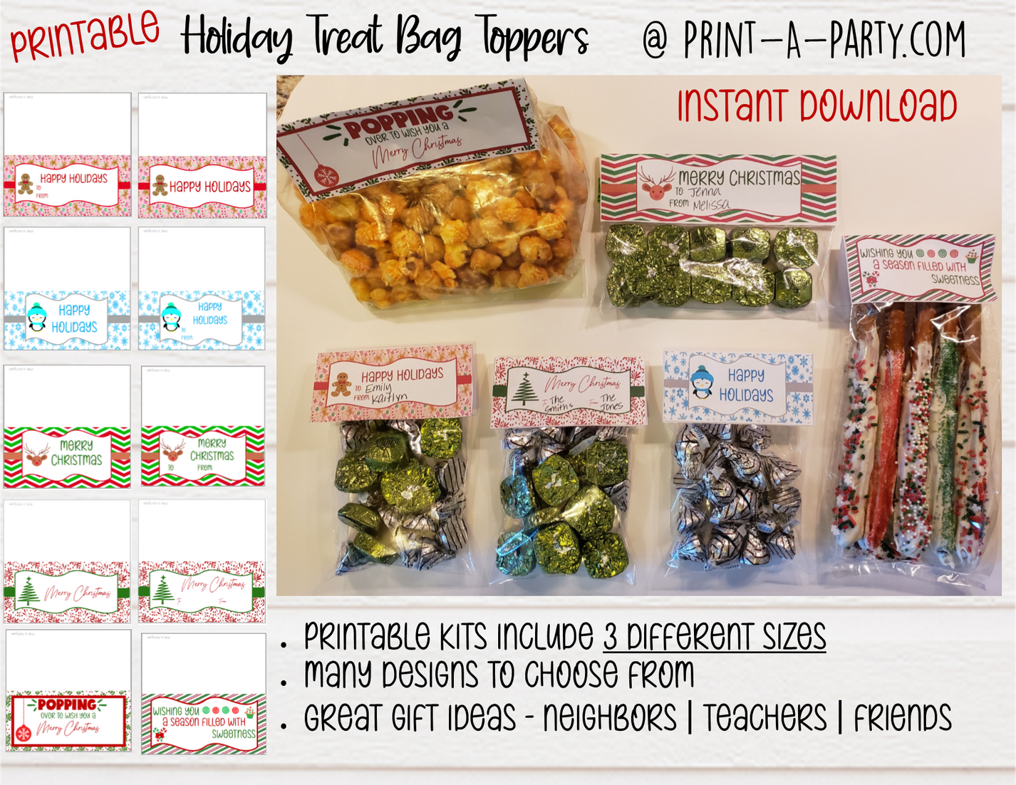 CHRISTMAS HOLIDAY TREAT BAG TOPPERS | Holiday Gift Ideas | Homemade Gi ...