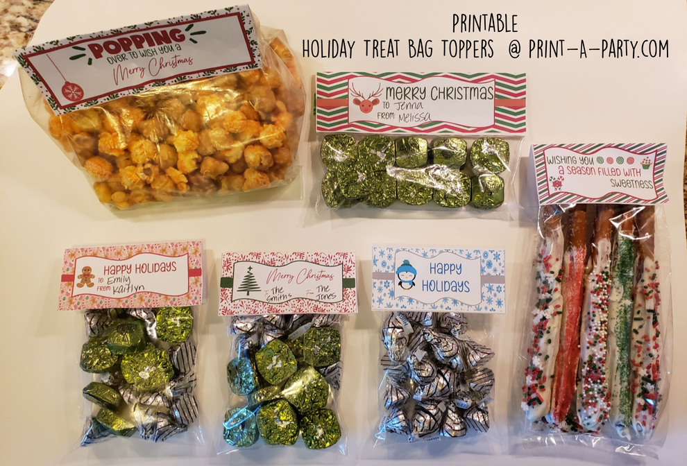 TREAT BAG TOPPERS Printable Holiday Treat Bag Toppers | Christmas Part ...