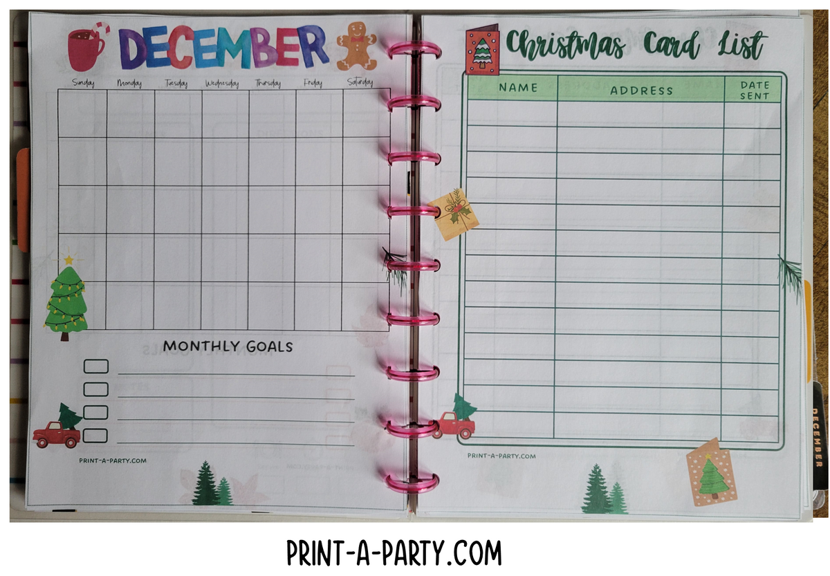 Christmas Planning Pages - Planner Size | Christmas Organization ...
